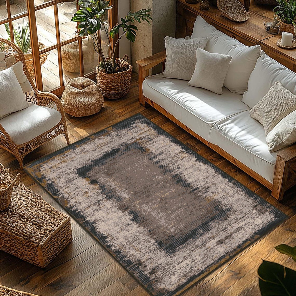 Vintage Style Carpet, Vintage Gothic Black Carpet,custom Size Oriental ...