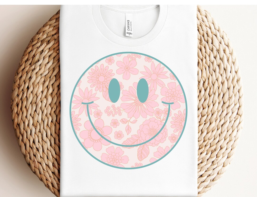 Retro Flower Smiley Face Floral Smile Face PNG Boho Retro Daisy Happy ...