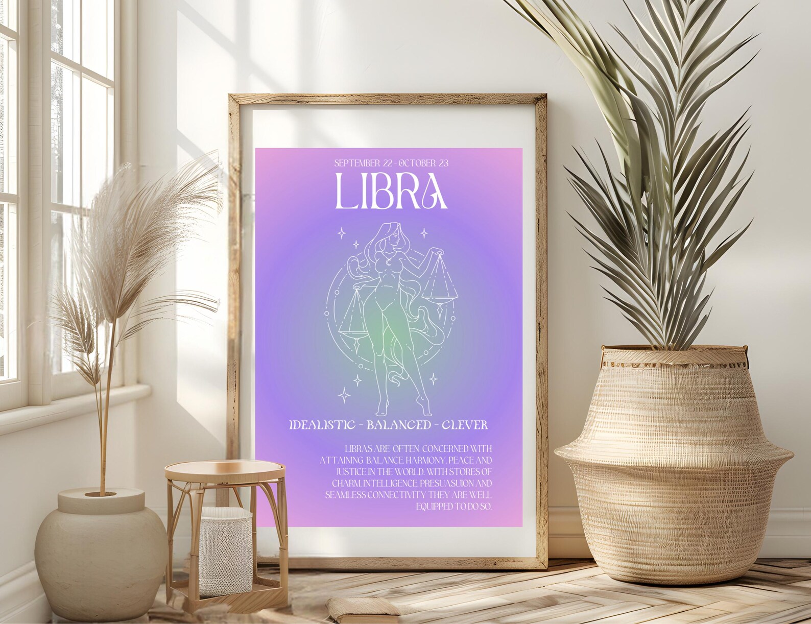 ZODIAC Print LIBRA Star Sign Wall Art Poster Astrology Printable ...