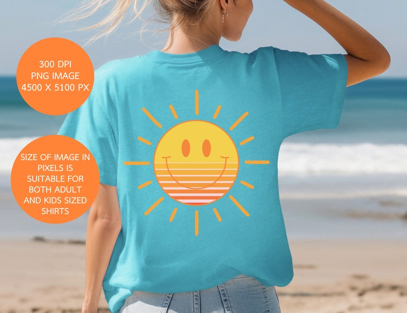 Retro Smiley Sun Face PNG, Sunshine Girl Mama PNG, Spring Break Summer Sun Vibes Beach Shirt ...