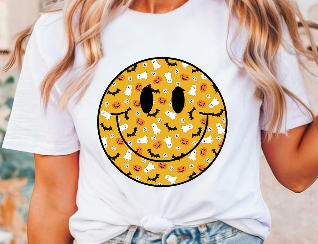 Smiley Face Halloween PNG Cute Ghosts Spooky Season Happy Face Fall ...