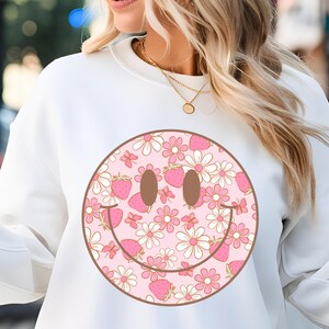 Smiley Face Smile Flowers PNG Coquette Pink Daisy Flowers Retro Happy ...