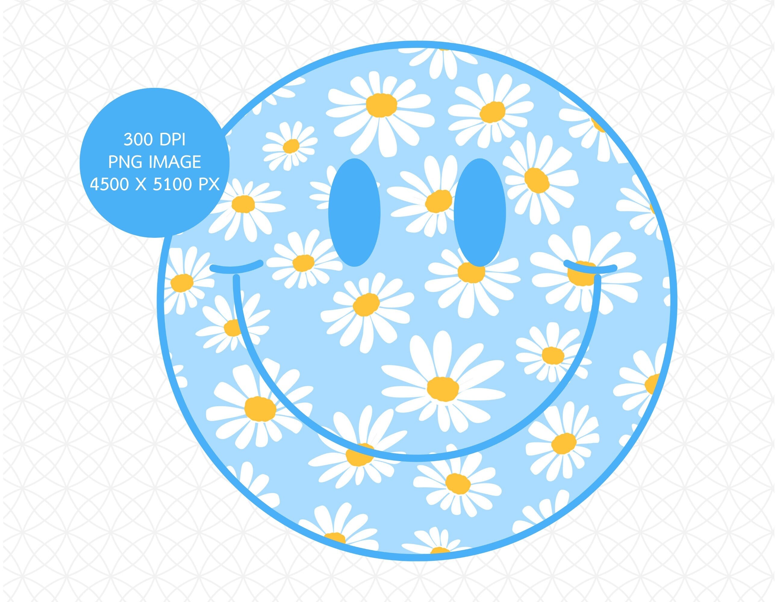 Daisy Smile PNG, Floral Smile PNG, Retro Daisy Png, Boho Smiley Png ...