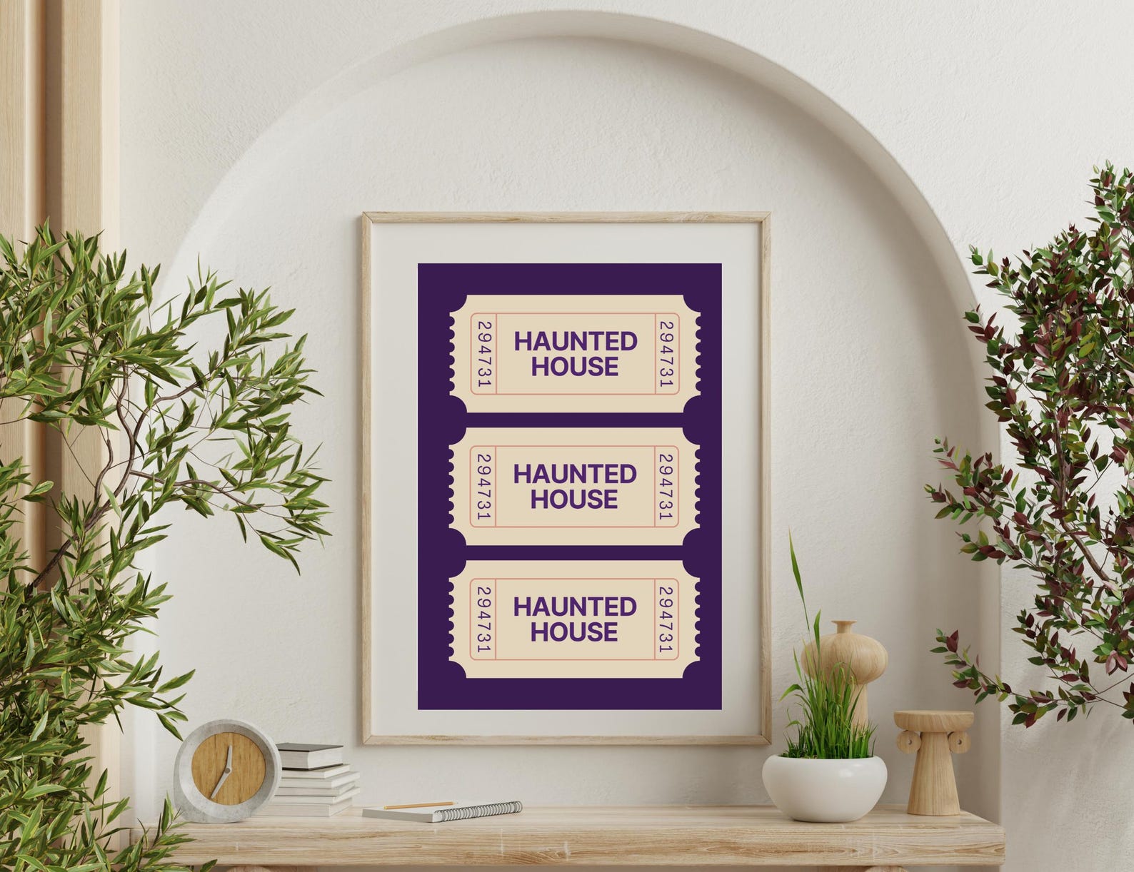 Halloween Print Haunted House Ticket Poster Halloween Party Decor ...