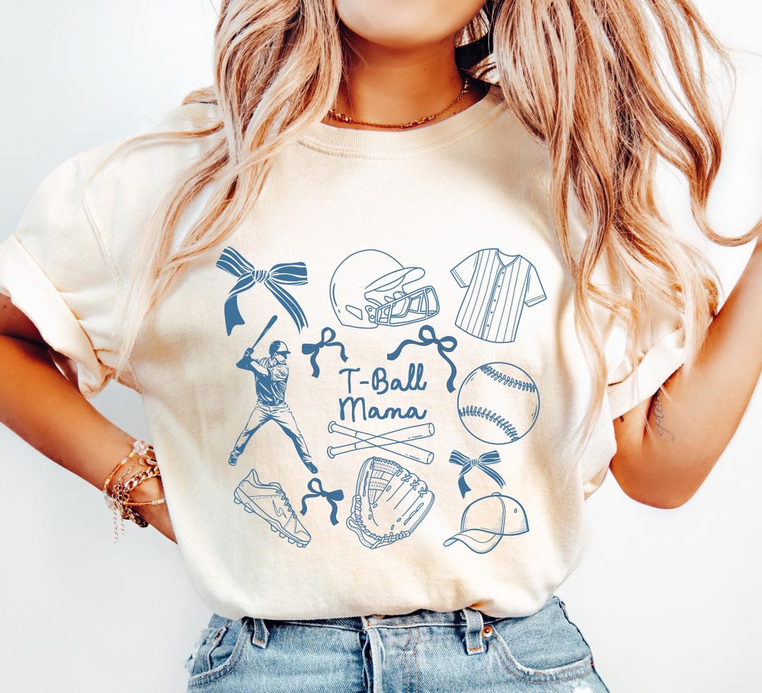 T Ball Mama Shirt Png | Game Day Doodle Shirt Design (digital Download ...