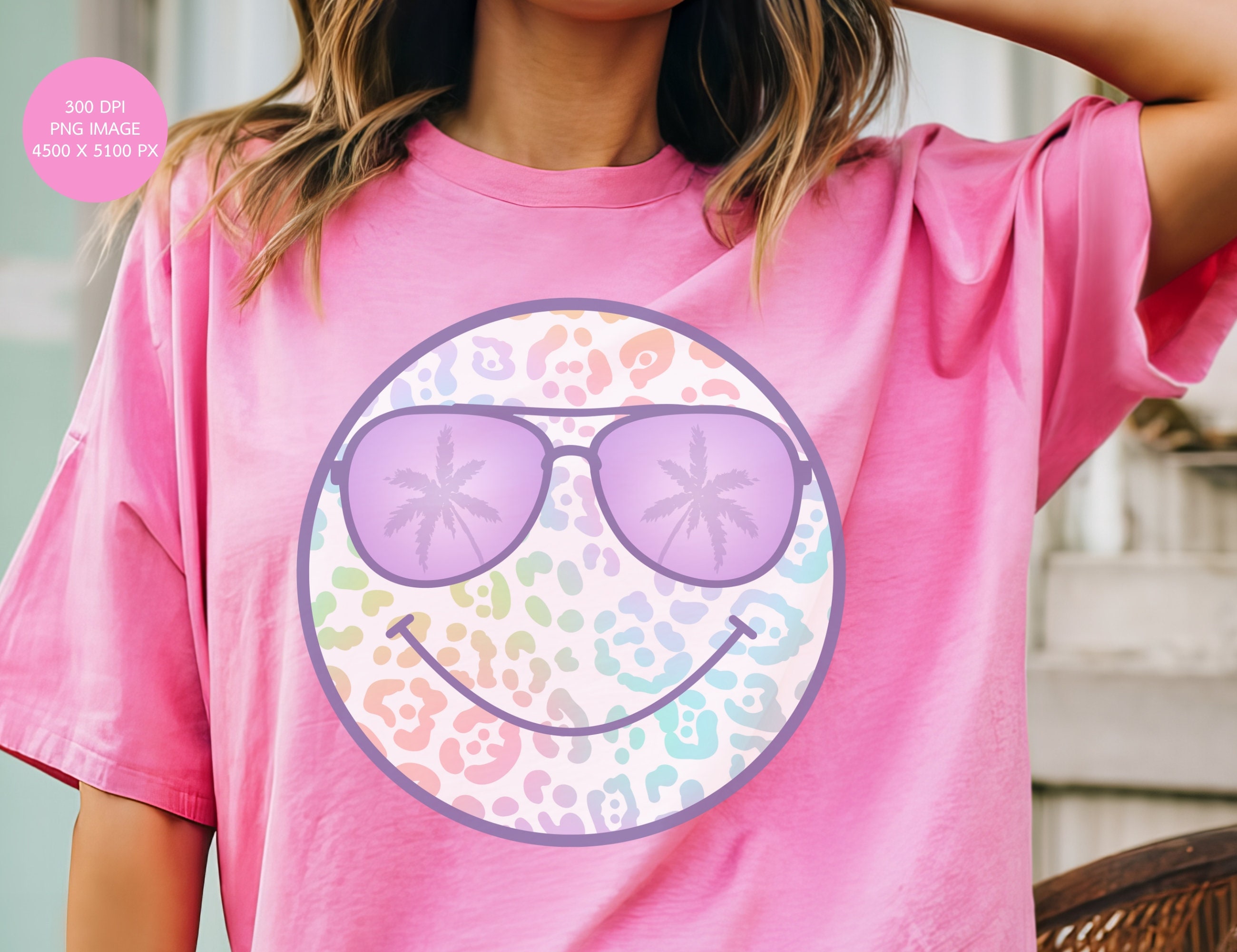 Smiley Face Leopard Smile Face PNG Mama Shirt Sunglasses Happy Face ...