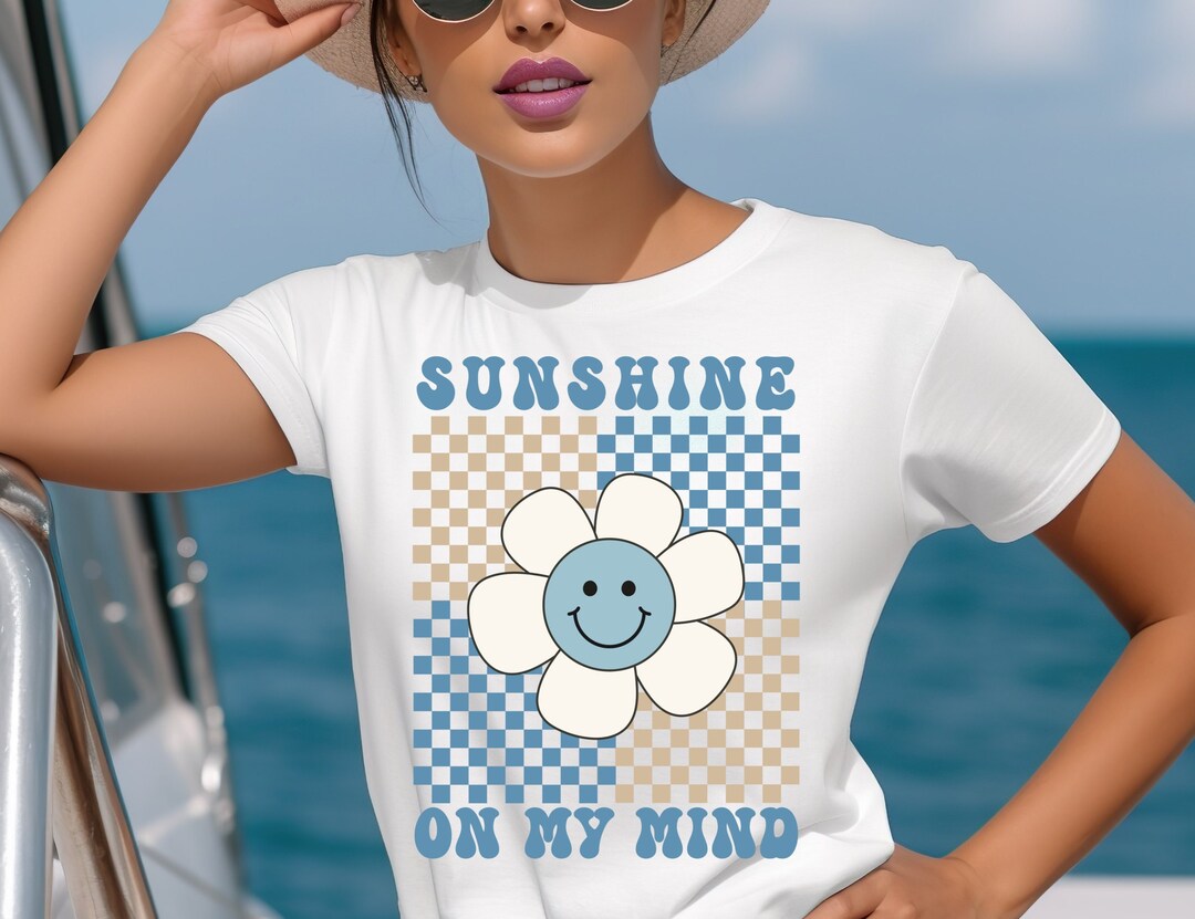 Smiley Face Retro Checker Flower PNG, Smile Face Mama, Boho Daisy With ...