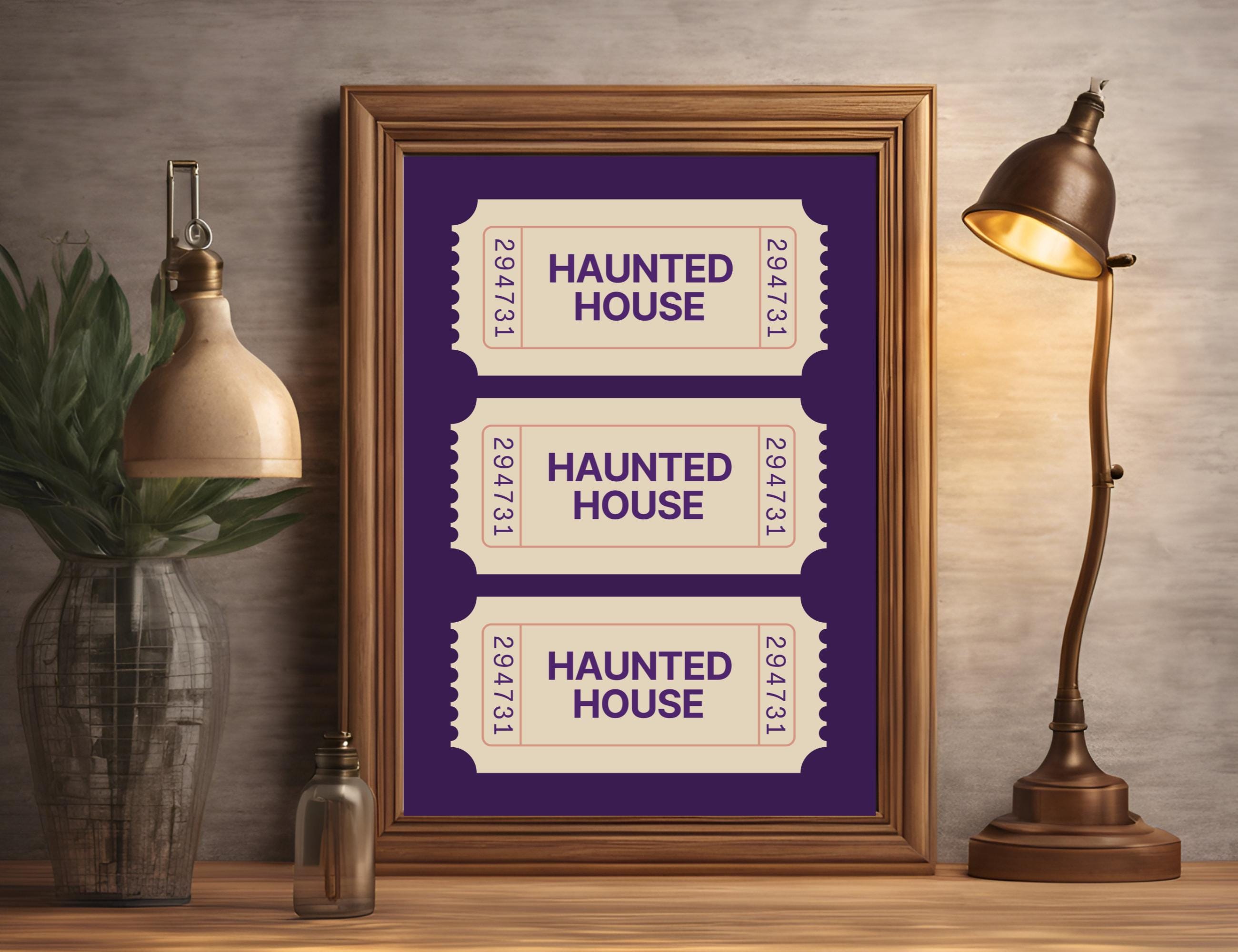 Halloween Print Haunted House Ticket Poster Halloween Party Decor ...