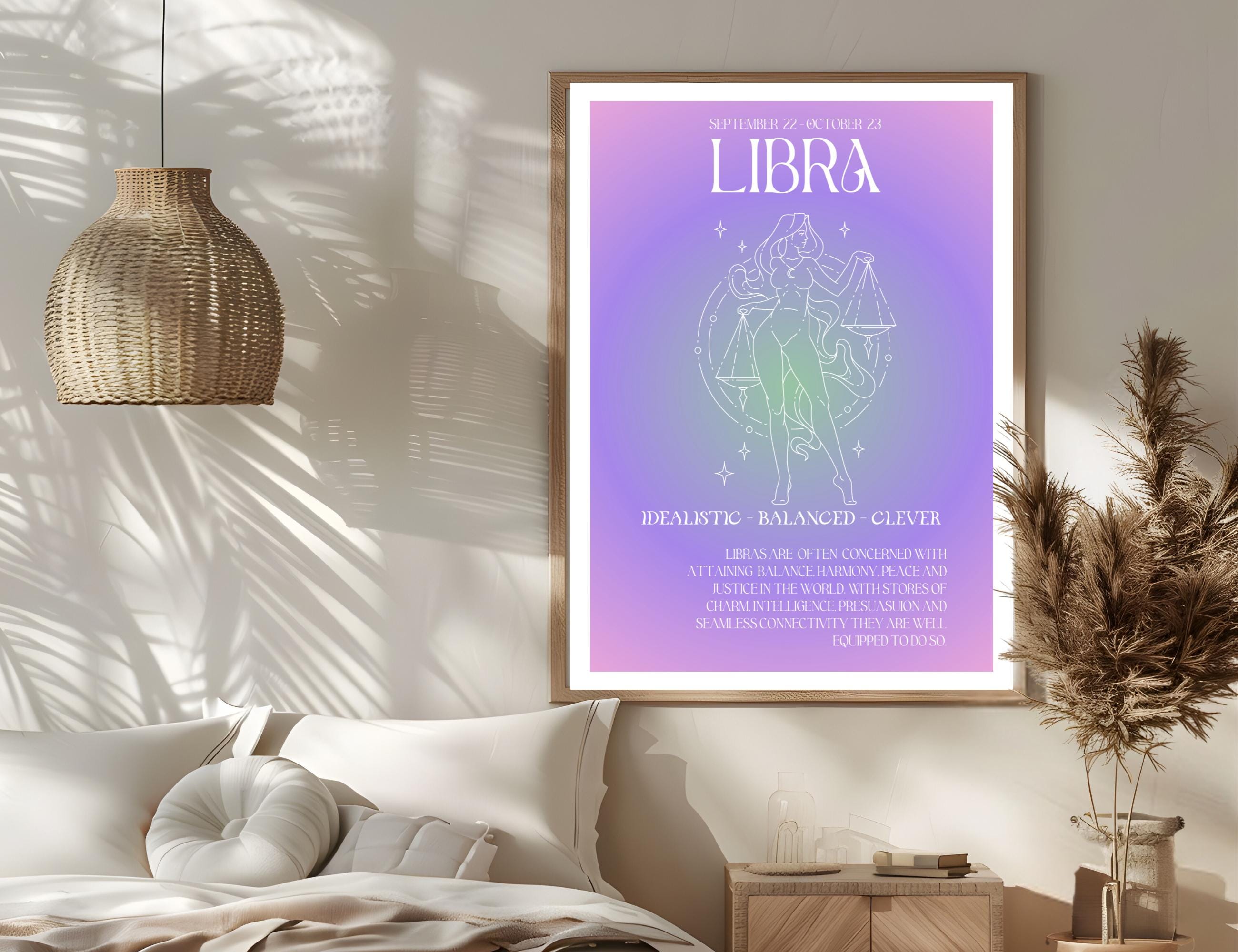 ZODIAC Print LIBRA Star Sign Wall Art Poster Astrology Printable ...