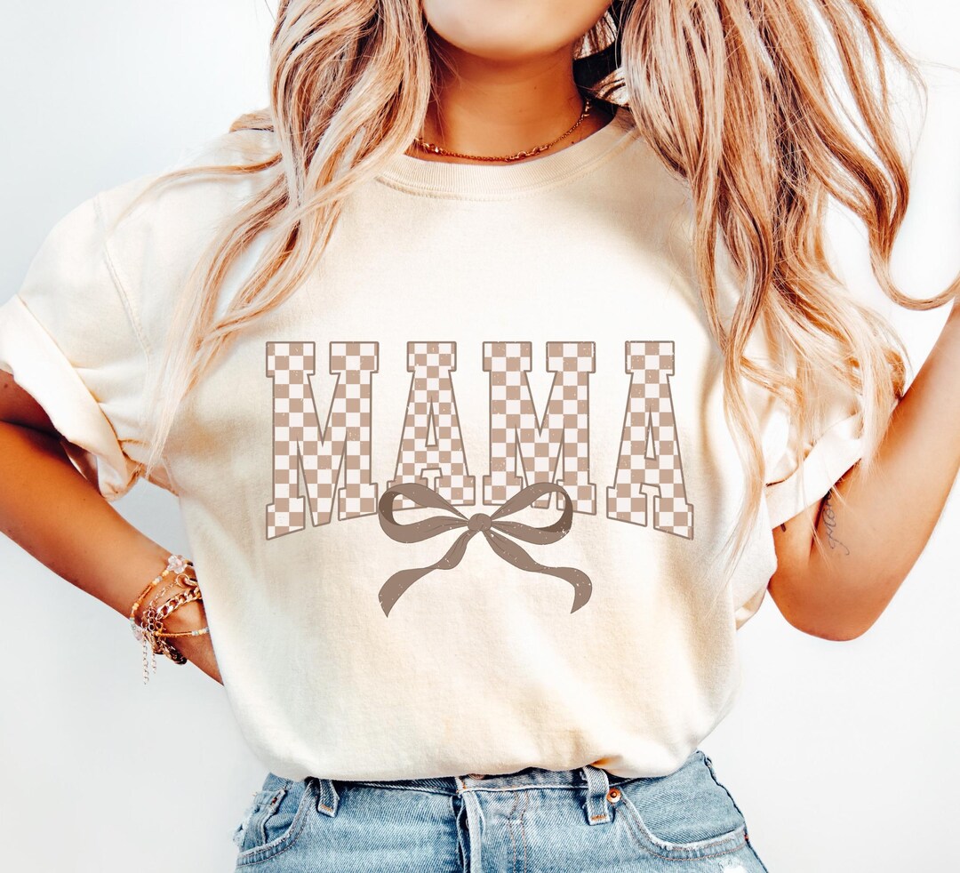Checkered Mama Png Retro Mama Png Tan Brown Checker Mama Png Summer ...