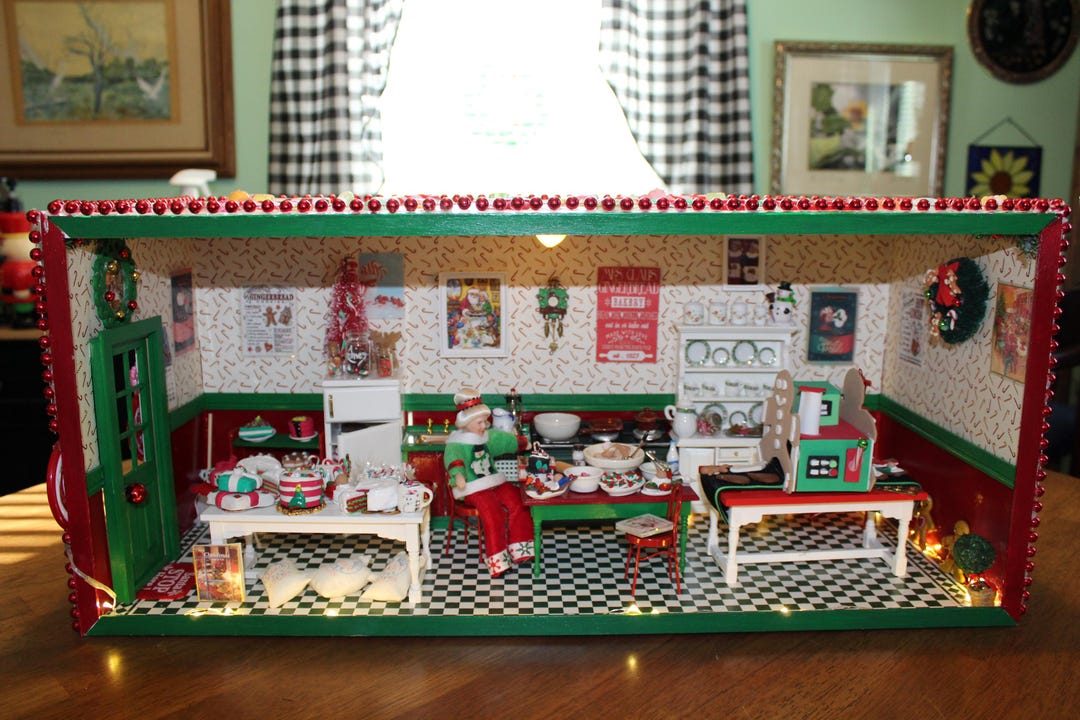 Miniature Mrs. Santa's Kitchen Room Box - Etsy