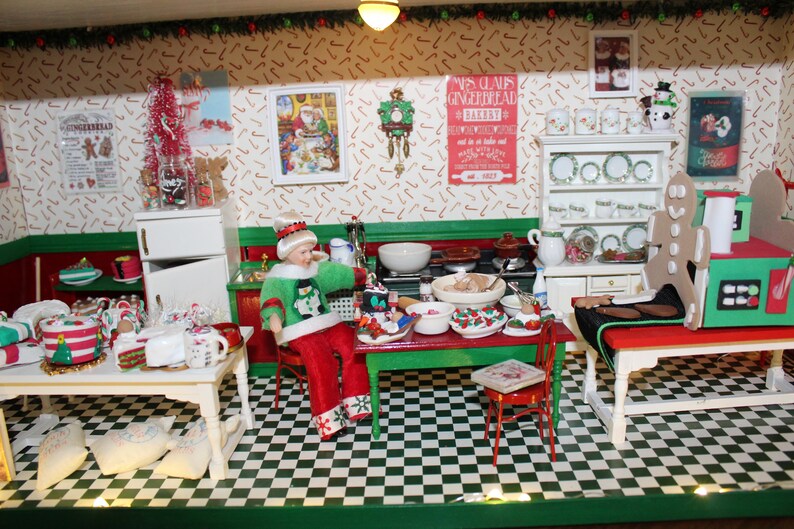 Miniature Mrs. Santa's Kitchen Room Box - Etsy