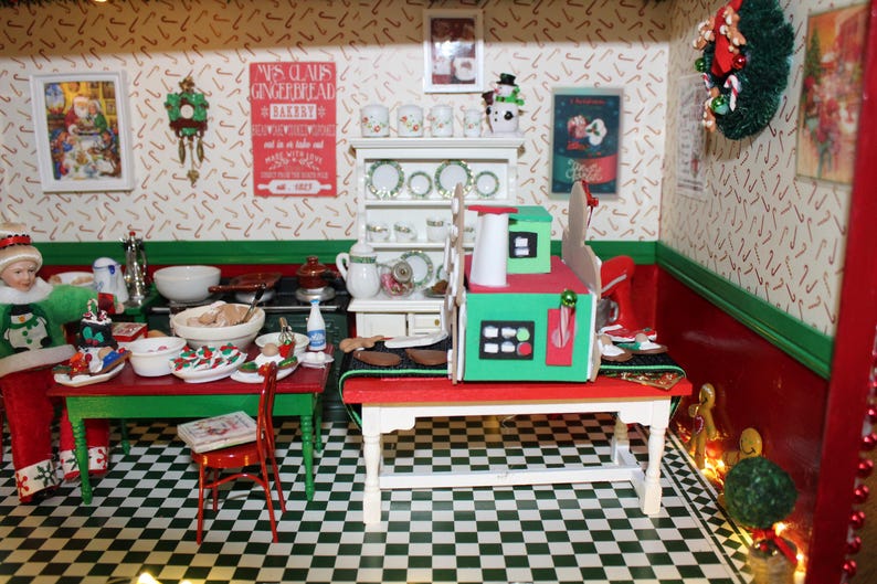 Miniature Mrs. Santa's Kitchen Room Box - Etsy