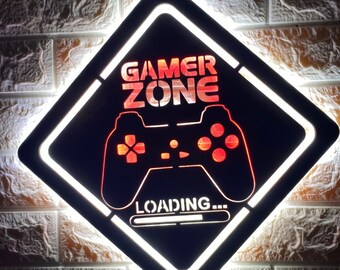 Gamer Lighted Wood Decor, Gamer Wall Sign, Gamer Room Wall Sign, Gamer ...