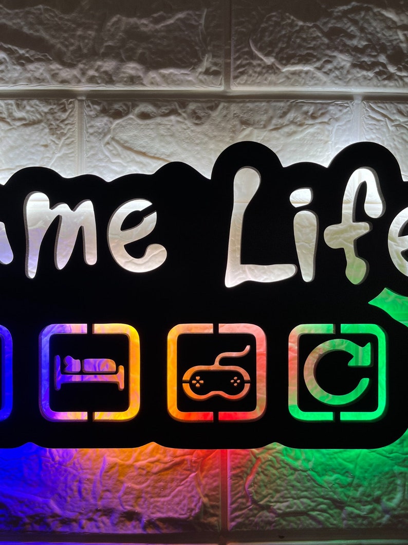 Gamer Lighted Wood Decor, Gamer Wall Sign, Gamer Room Wall Sign, Gamer ...