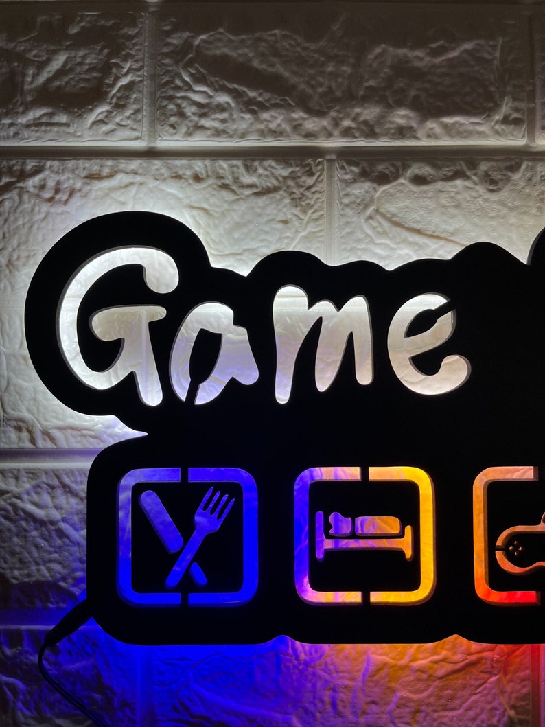 Gamer Lighted Wood Decor, Gamer Wall Sign, Gamer Room Wall Sign, Gamer ...