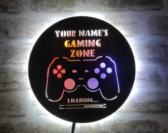 Gamer Lighted Wood Decor, Gamer Wall Sign, Gamer Room Wall Sign, Gamer ...