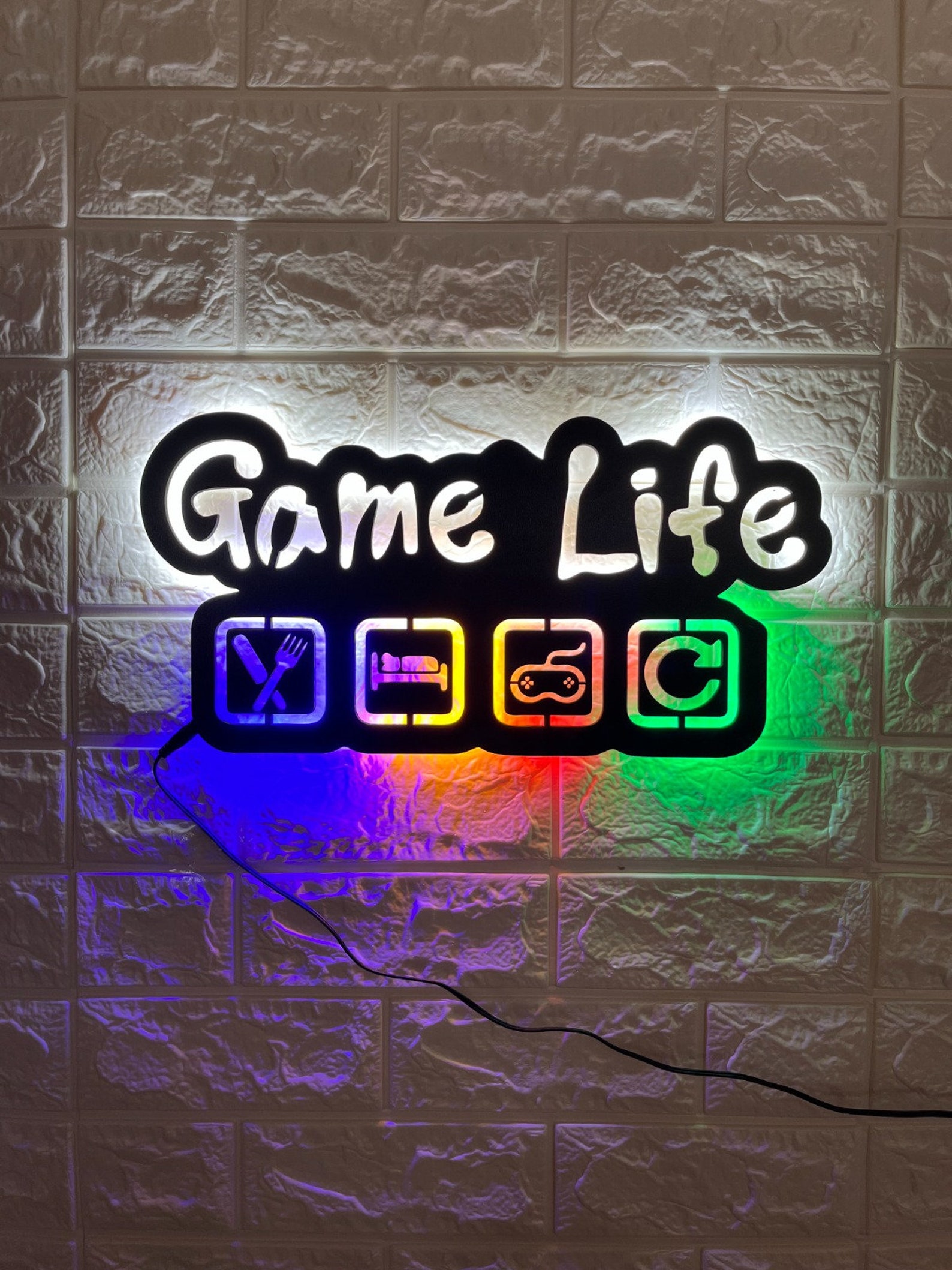 Gamer Lighted Wood Decor, Gamer Wall Sign, Gamer Room Wall Sign, Gamer ...