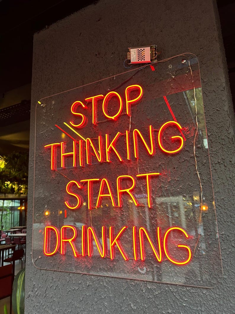 Neon Sign, Custom Neon Sign, Bar Decor, Coffee Decoration, Stop ...