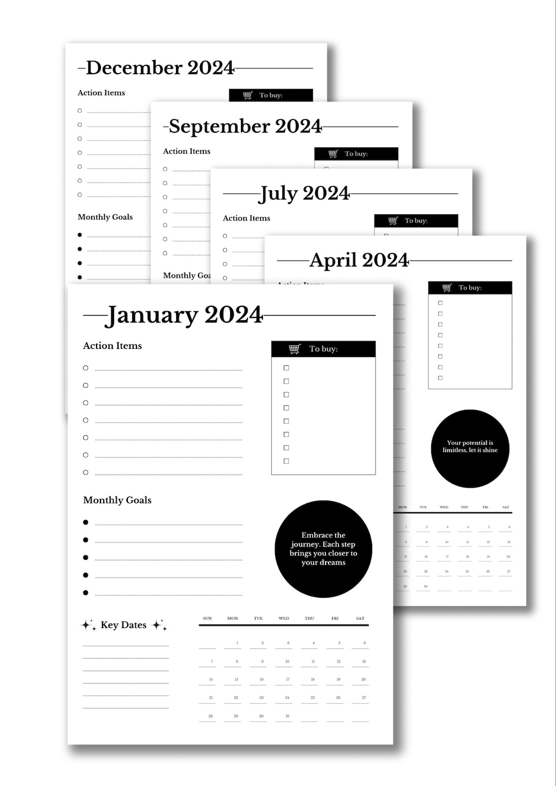 Minimalist Aesthetic Monthly Planner - Etsy