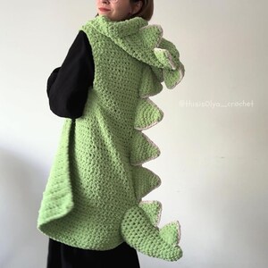 ADULT Dinosaur Vest Crochet Pattern | 2 Sizes: (xs-m) and (l-xxl ...