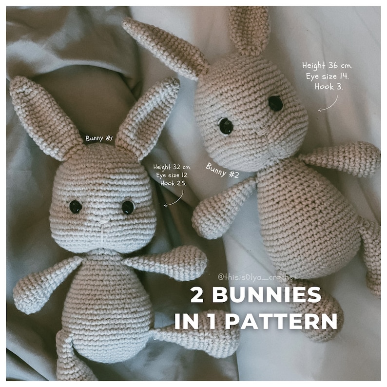 Crochet Bunny Pattern (PDF FILE) | Pattern in English | Crochet Rabbit ...