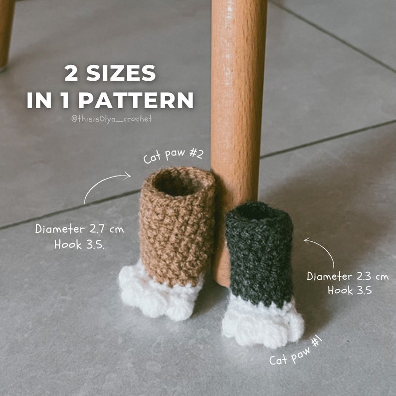 Cat Paw Chair Socks Crochet Pattern: Easy Tutorial (PDF FILE) - Etsy