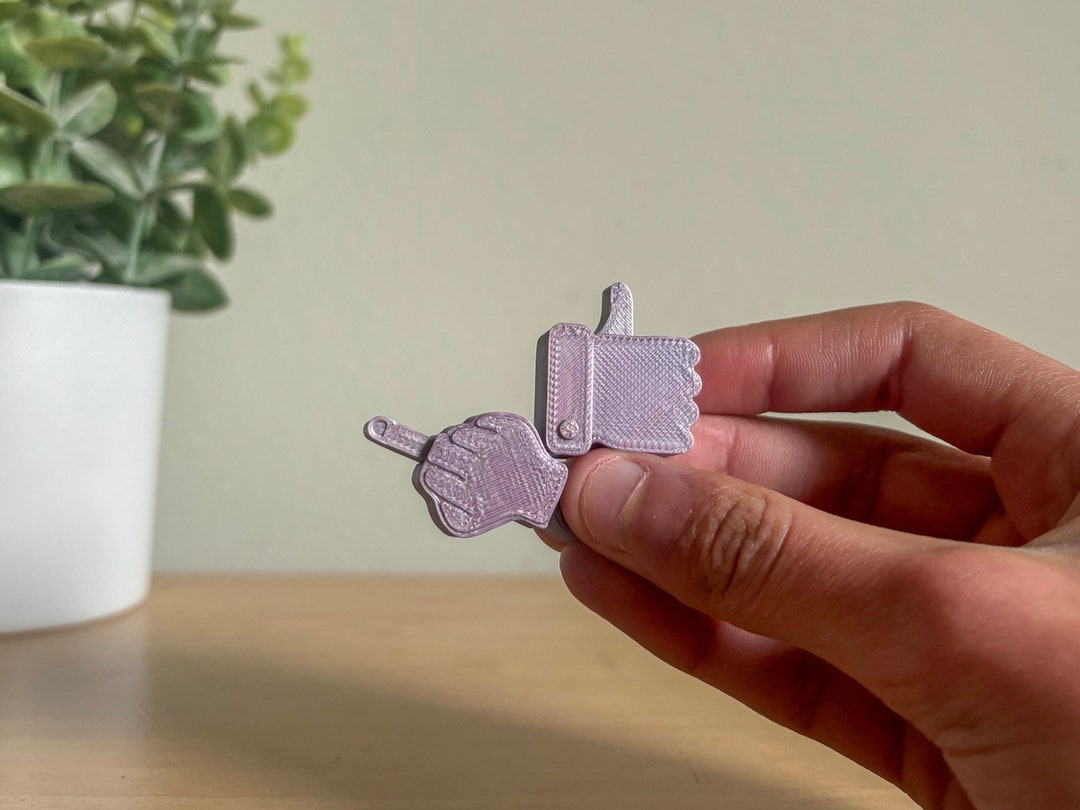 3D Printed Thumbs-up Keychain / Middle Finger Keychain Custom Fidget ...