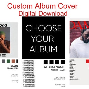 Custom Album Cover Poster / Digital Download / Album Music Poster ...