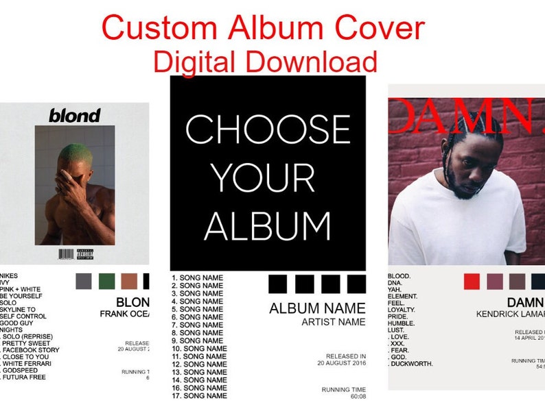 Custom Album Cover Poster / Digital Download / Album Music Poster ...
