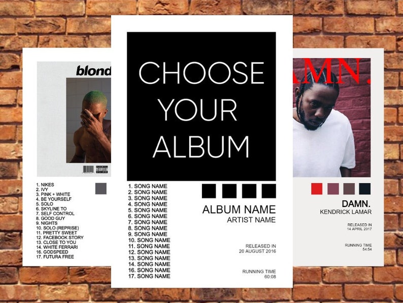 Custom Album Cover Poster / Digital Download / Album Music Poster ...