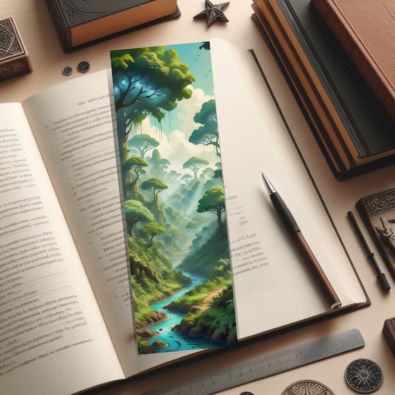 20 Fantasy Forest Biome Bookmark Designs, Printable Bookmarks Digital ...
