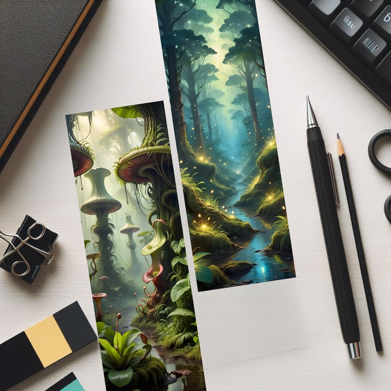 20 Fantasy Forest Biome Bookmark Designs, Printable Bookmarks Digital ...