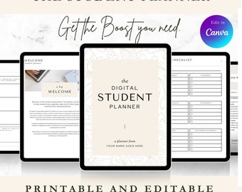 Printable Planner, Printable Student Planner Bundle, Study Planner ...