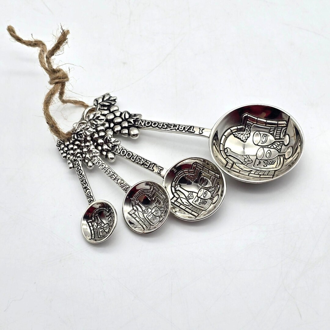 Ganz 4 Piece Stainless Steel Measuring Spoons Set Grapes and Wine ...