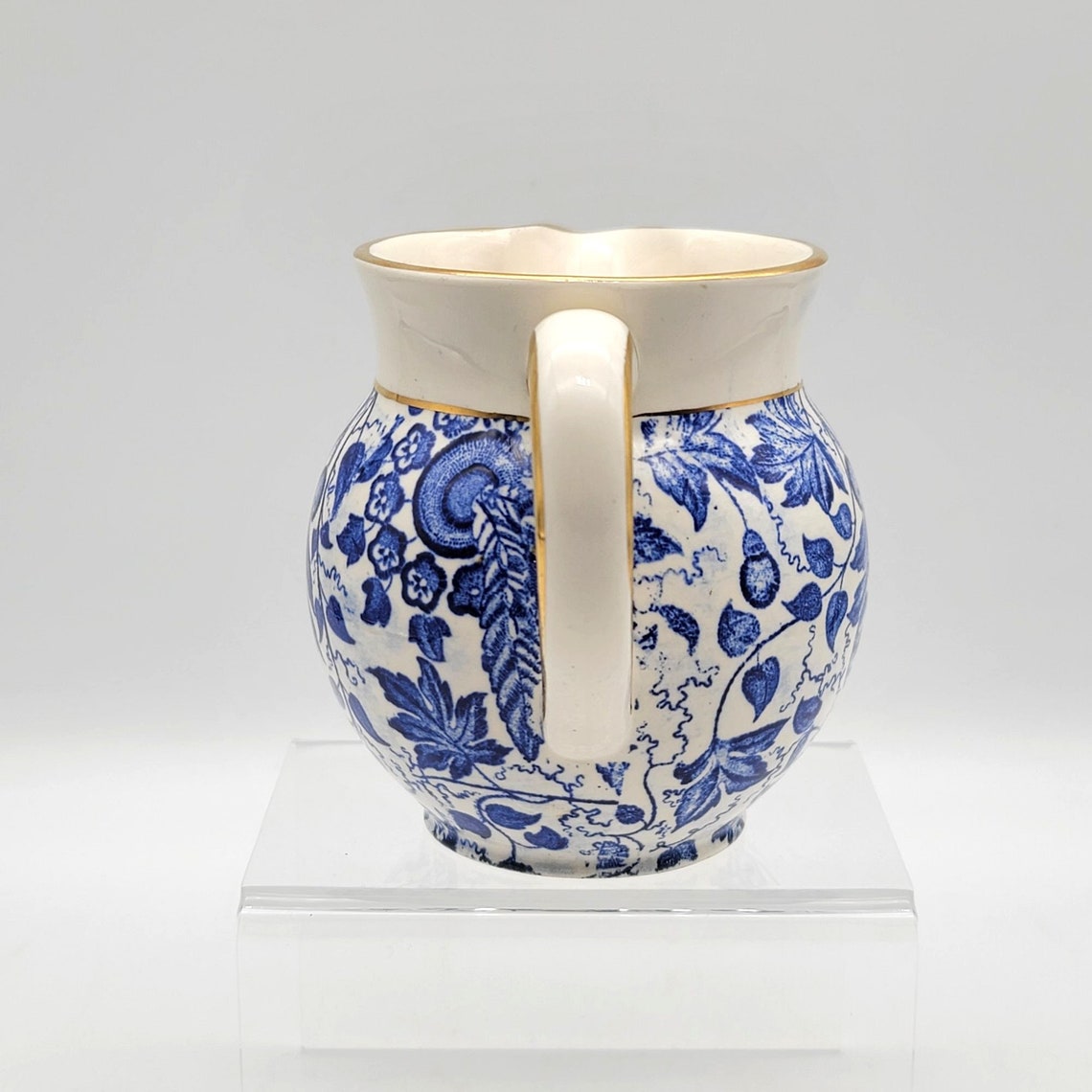 Waechtersbach Creamer manila Blue White Gold Gild Rare Find Vintage - Etsy