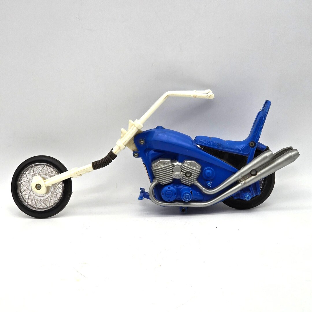Ideal 1970s Evel Knievel Chopper Stunt Cycle Wind-up Mechanism Blue ...