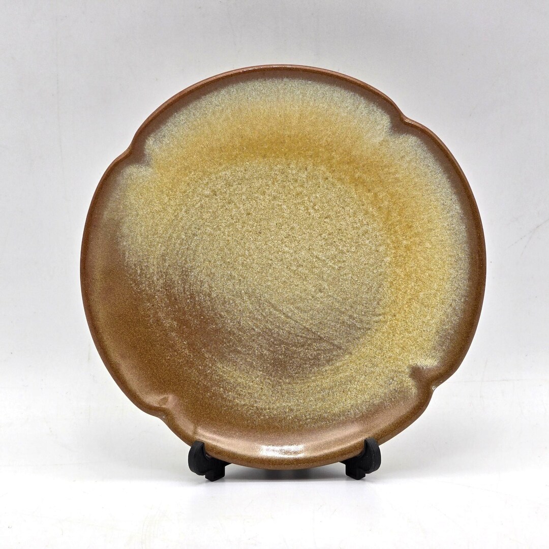 Frankoma Saucer Demitasse, Small Two Tone Glaze Desert Gold VTG 1949 4. ...