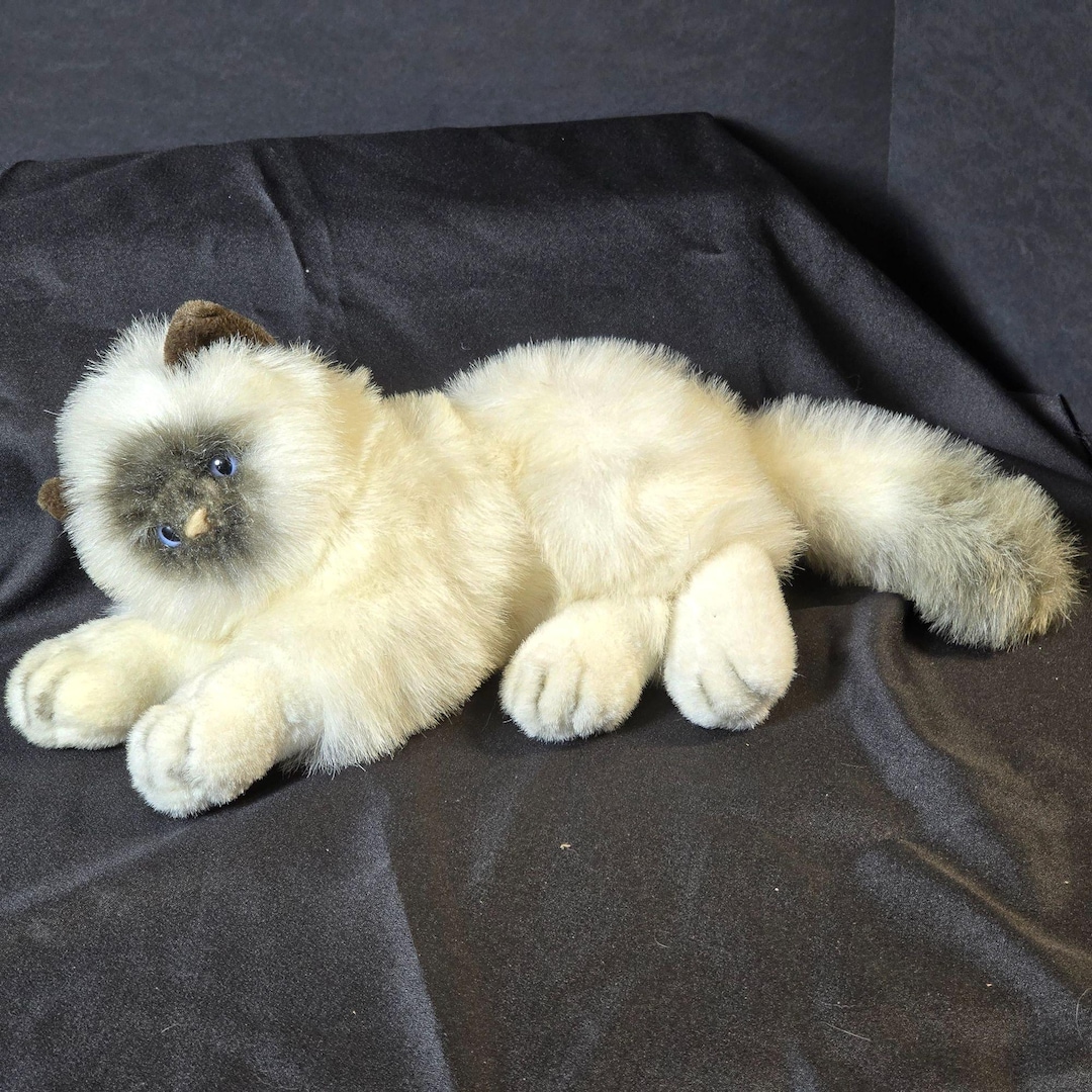 Stuffed 18" Birman Balinese Himalayan Cat Blue Eyes VTG A A Plush Inc ...