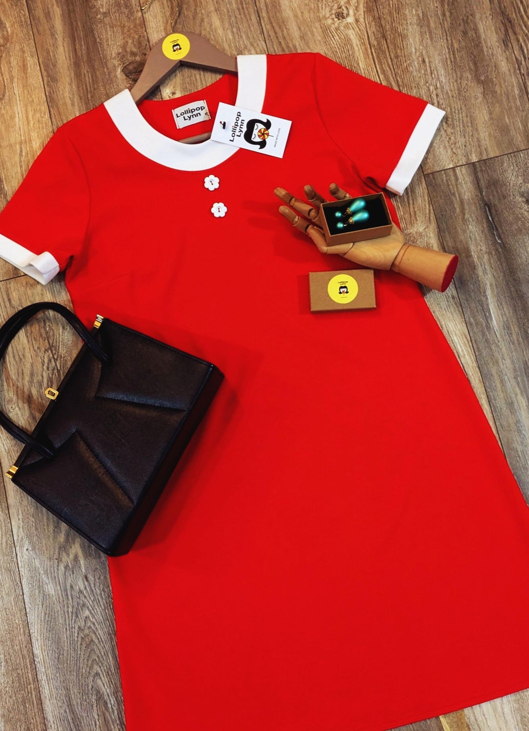 Red Maggie 60s Inspired Mod Shift Dress. - Etsy