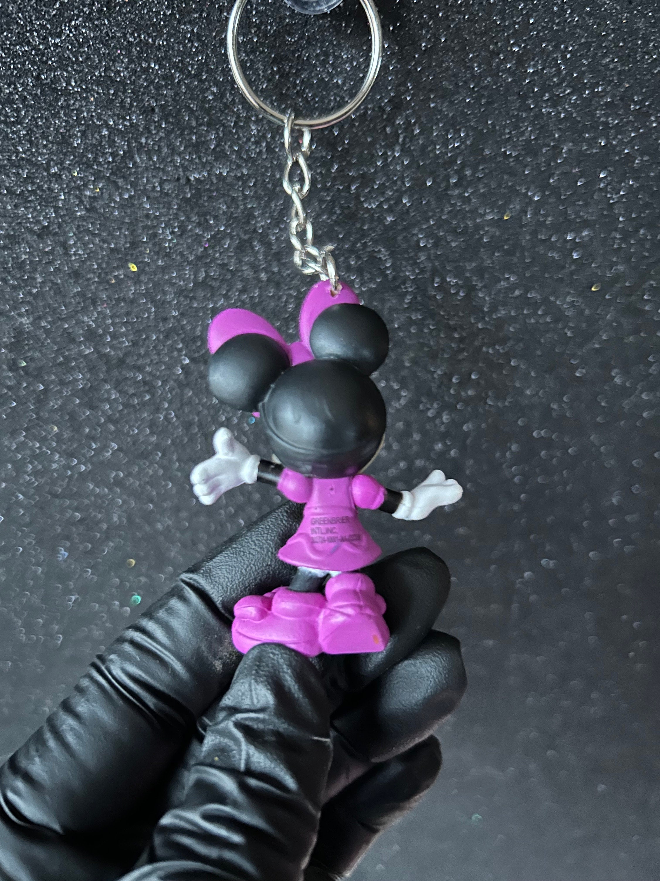 Official Disney Minnie Mouse Custom Figurine Keychain Upcycled Minnie ...
