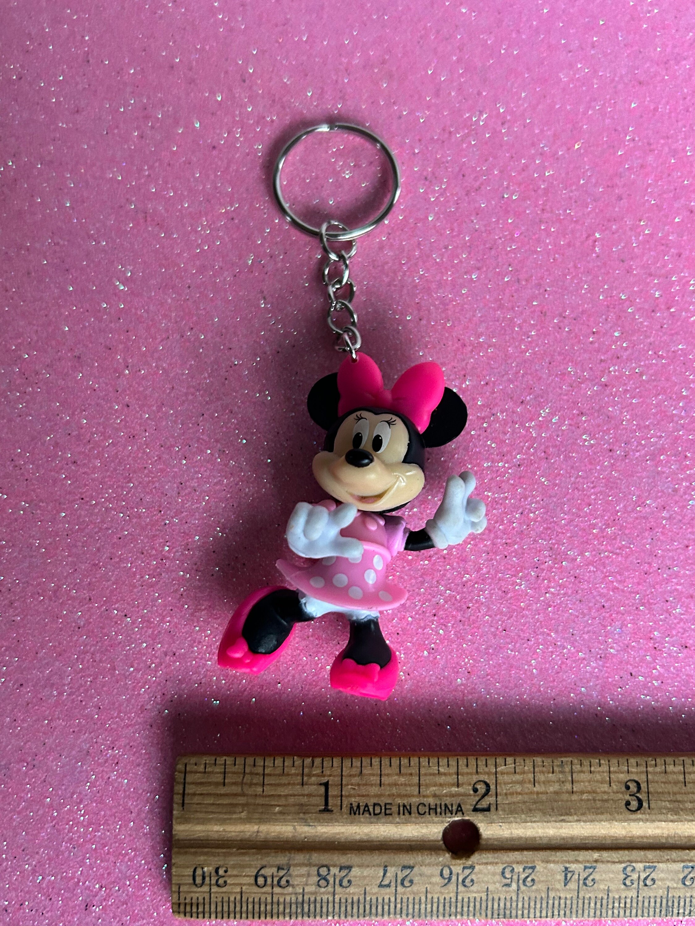 Adorable Upcycled Official Disney Minnie Mouse Figurine Keychain ...