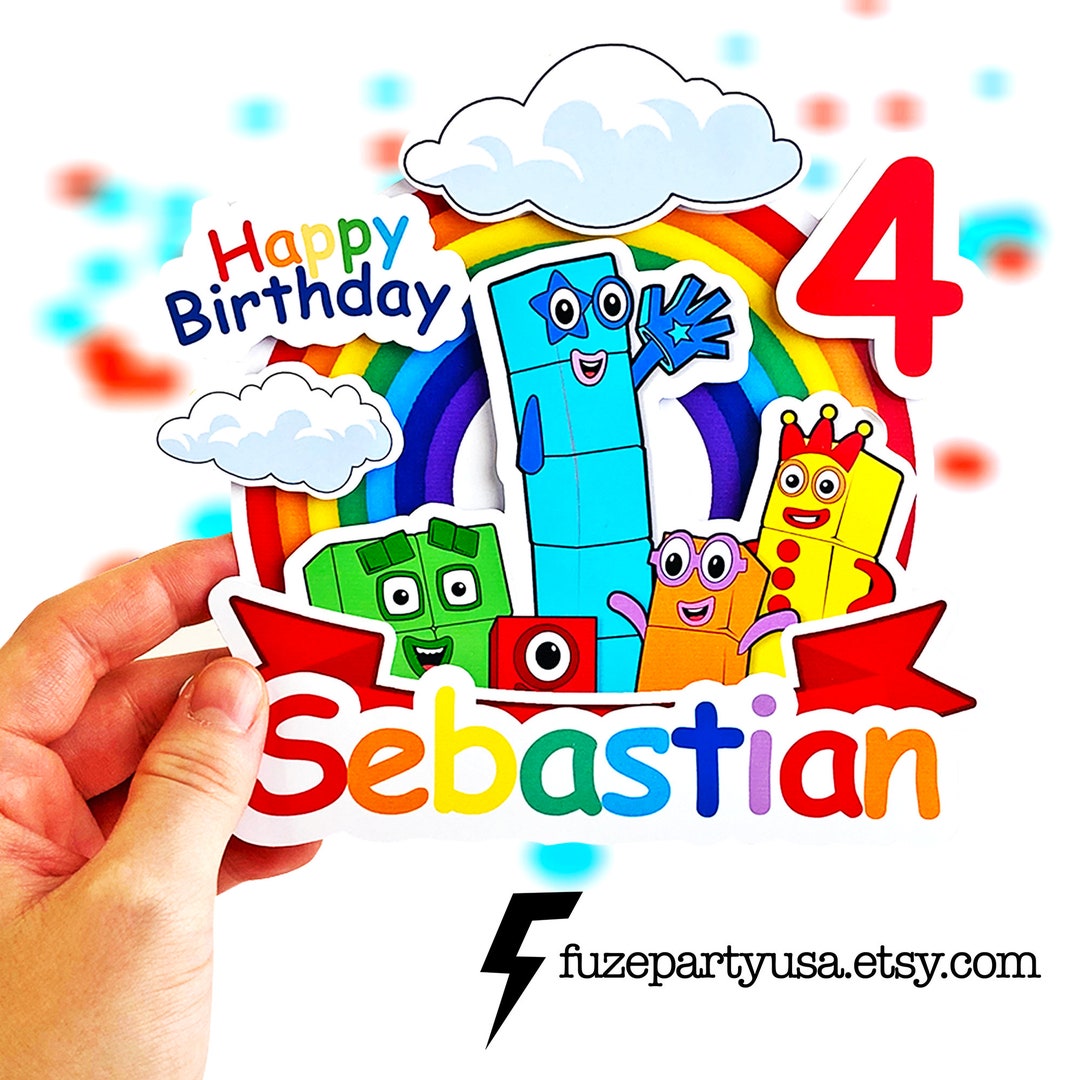 Number Blocks Cake Topper Number Birthday Party, Party Supply, Happy ...