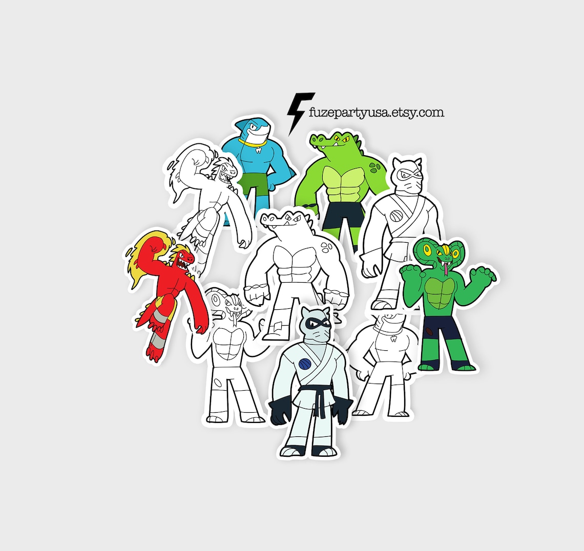 Goo Jit Zu Vinyl Sticker Set 1 Plus Color Your Own Stickers for Party ...