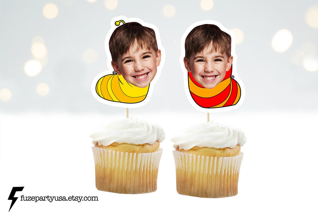 Larva and Lemmings Custom Face Cupcake Topper Party Favor for Birthday ...