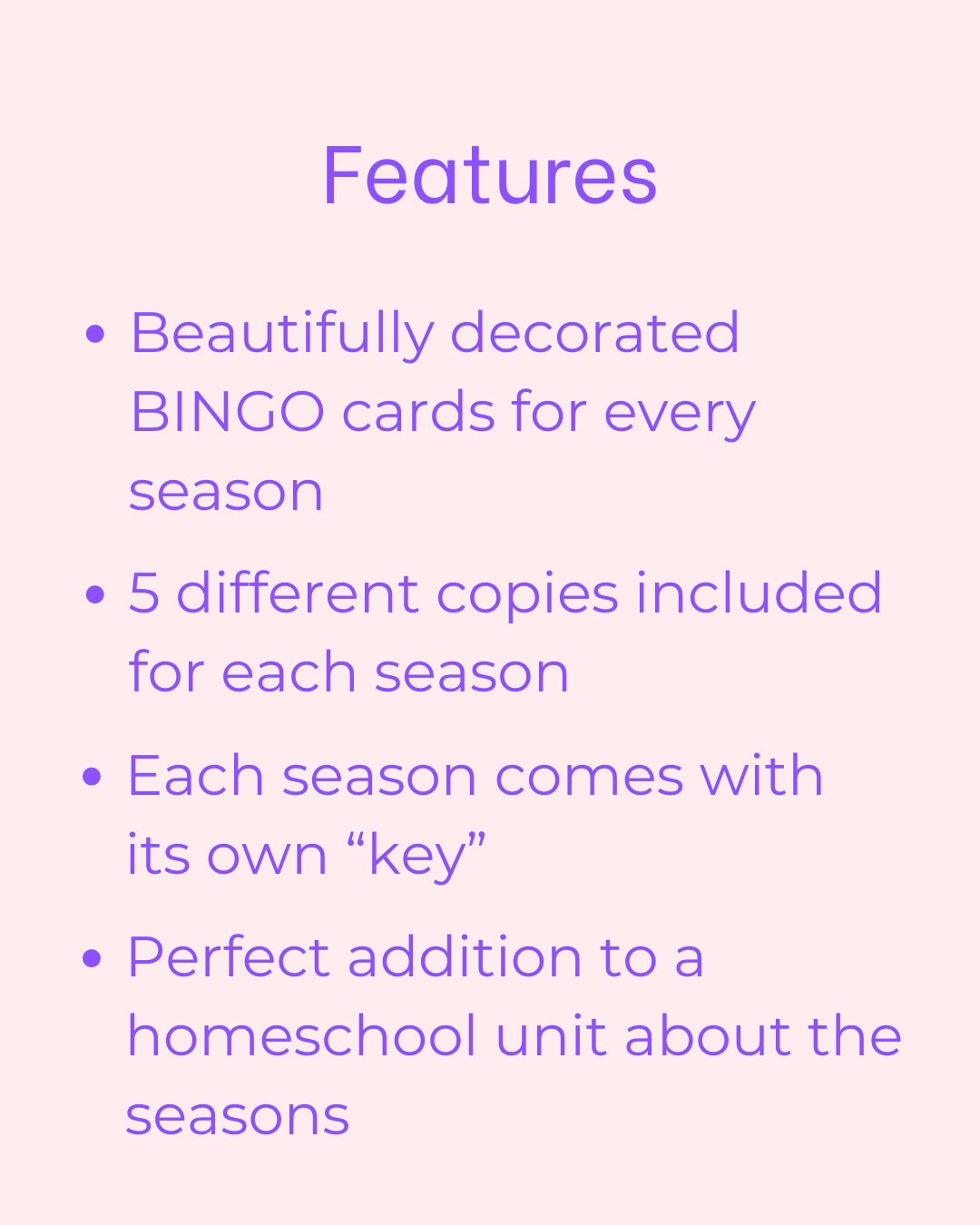 Seasonal BINGO Cards - Etsy