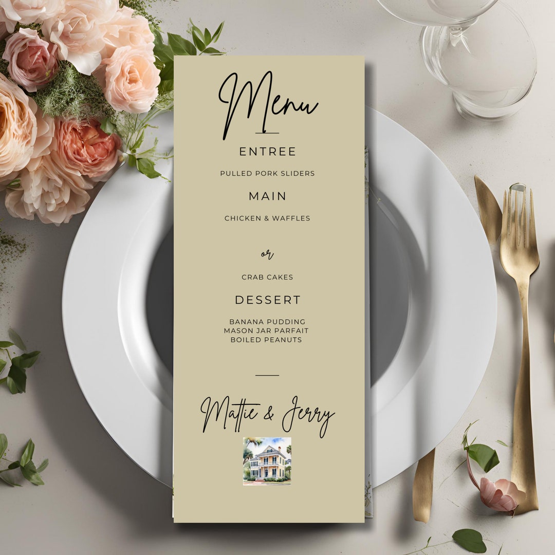 Taupe Wedding Menu Destination Wedding Menu Template Wedding Menu ...
