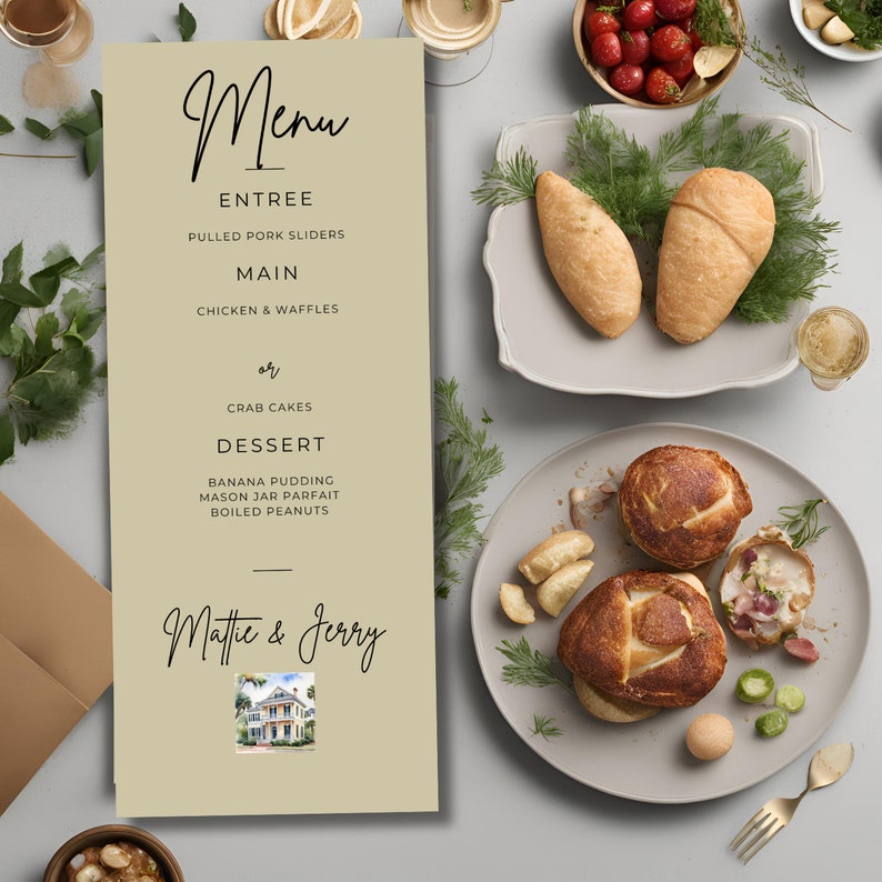 Taupe Wedding Menu Destination Wedding Menu Template Wedding Menu ...