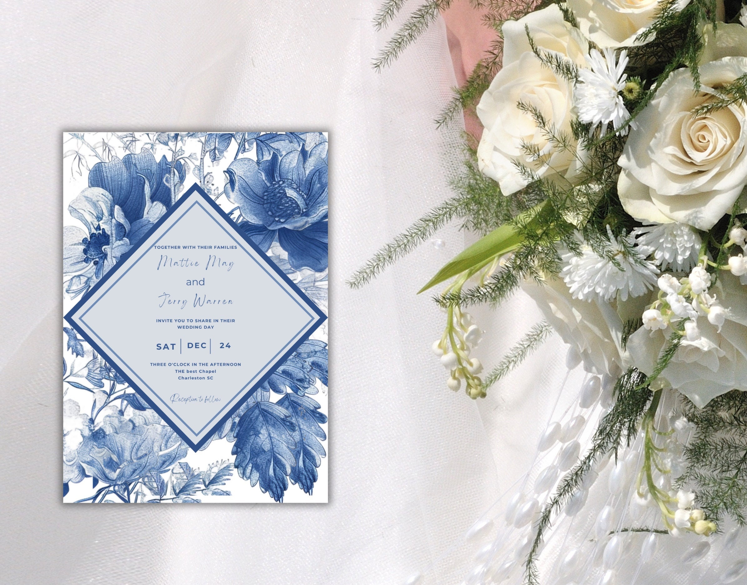 Blue Wedding Invitation Template Download Wedding Invitations Templates ...