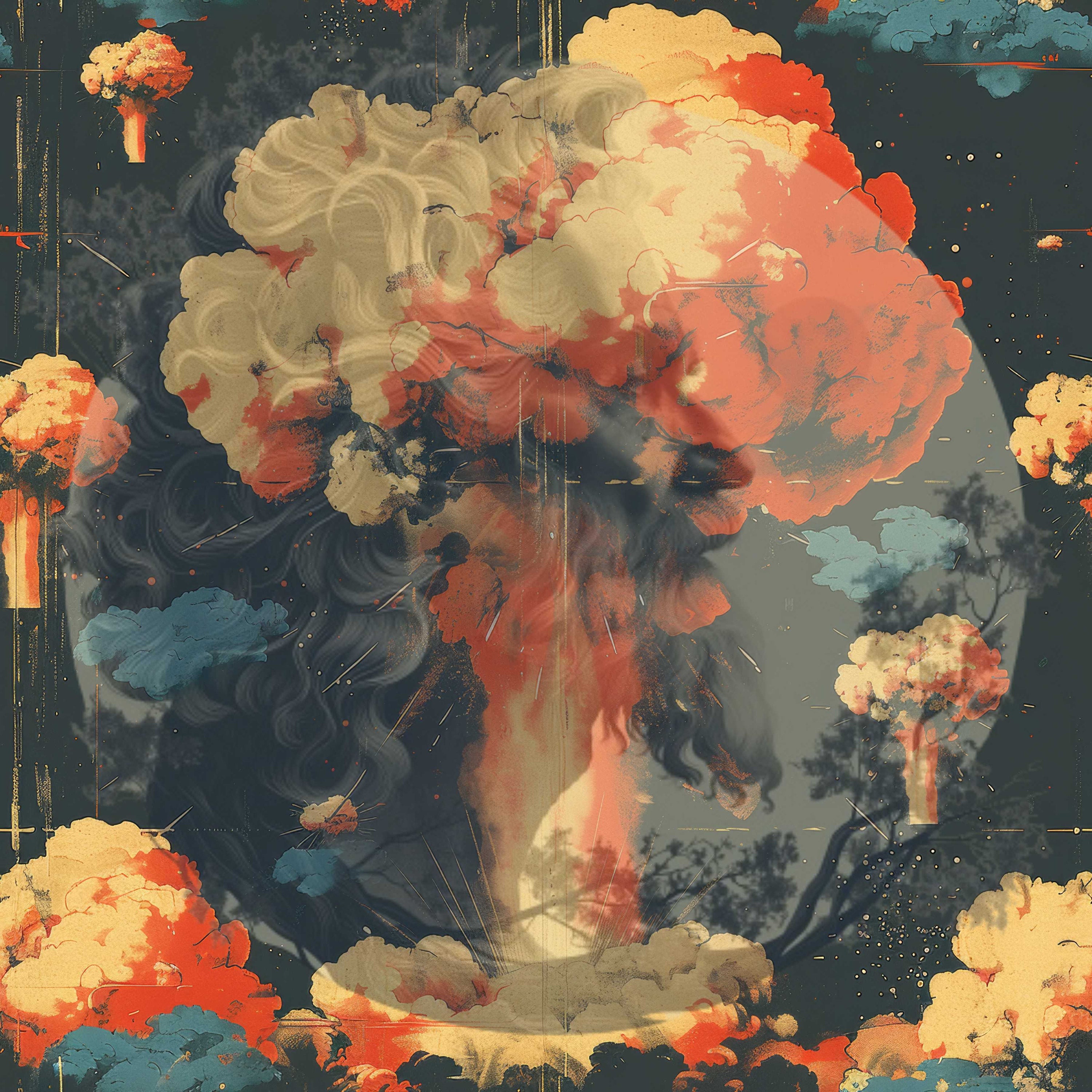 8 Seamless Nuclear Digital Paper Design Patterns Commercial Use Allowed ...